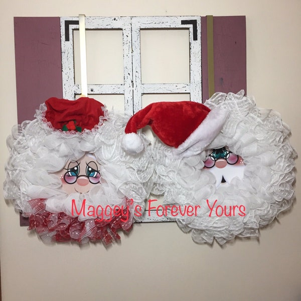 6 Santa and Mrs Santa Faces- HFC 067 - Santa Faces, Cute Santa, Mrs ...