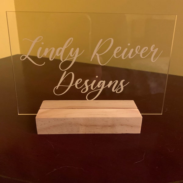 Custom Acrylic Sign - Small Acrylic Business Signs - Laser Engraved ...