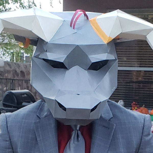 Bull Paper Mask - Etsy