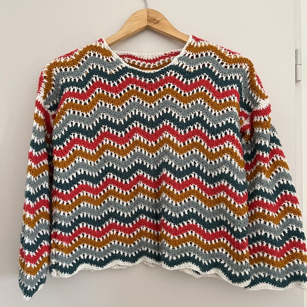 Wavy Crochet Sweater *PDF PATTERN DOWNLOAD* - Etsy