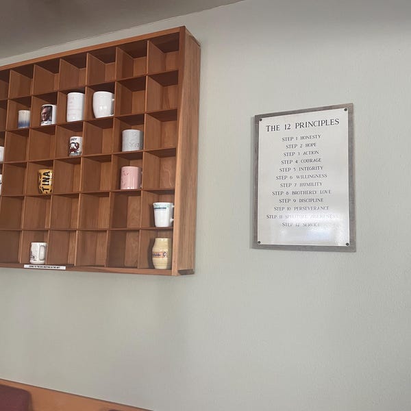 Recovery Sign-12 Principles of AA Metal Print on Reclaimed Wood Frame ...