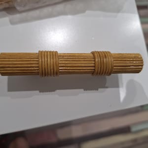 Boho Rod Drawer Pull , Dark Oak Rattan Handle, Wicker Drawer Pull ...