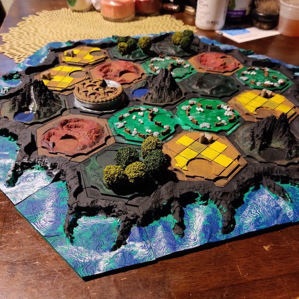 Custom 3D Print, Magnetic Game Board for Settlers of Catan - Etsy