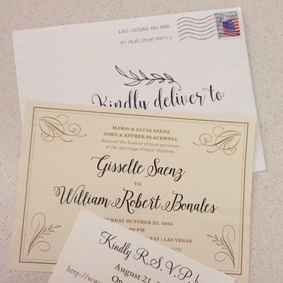 DIY Wedding Envelope Addressing Template, Printable Wedding Envelope ...