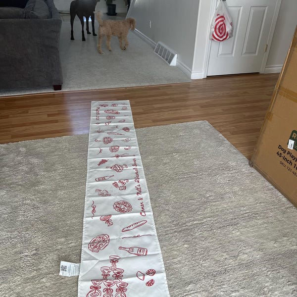 Personalized Hand Drawn Illustration Table Runner, Custom Dinner Party ...