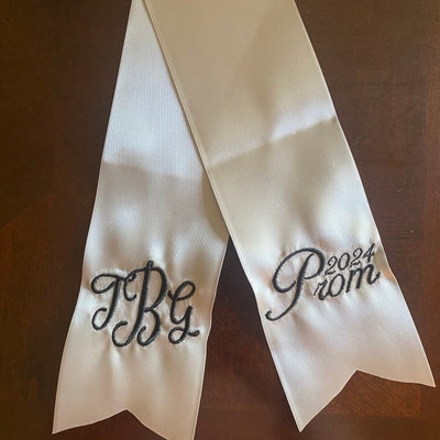 SATIN Monogram Nosegay Ribbon Prom/homecoming/hoco/school Dance - Etsy