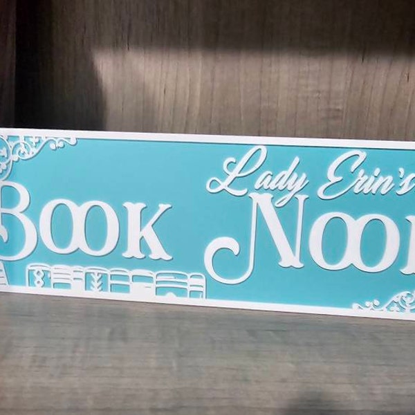 Library Street Sign Bookshelf Sign Personalized Laser Engraved Bookish ...