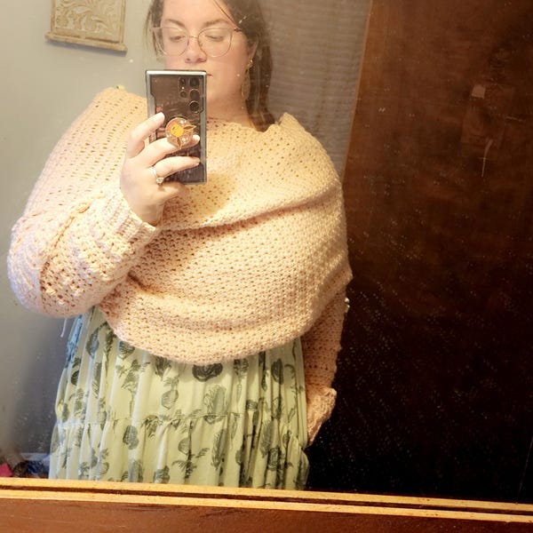 Crochet Pattern Sweater Scarf |crochet Pattern Crossover Wrap Sweater ...