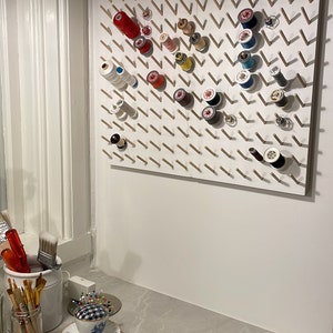 Bobbin Spool Storage Tidy Wall Mini Pegboard Sewing Gift Birch Ply Peg ...