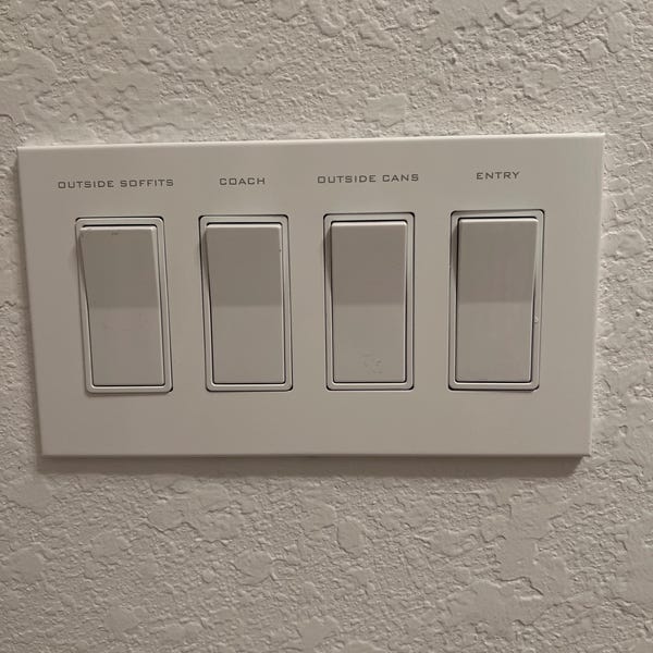 Custom Labeled Metal Rocker Switch Plate Cover: Modern Design - Etsy