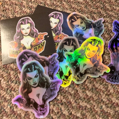 Hologram Stickers Vampira Goth Goddess Heavy Duty Vinyl - Etsy