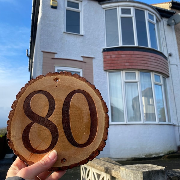 Small House Numbers, Wooden Number Plaques, Engraved Wooden Number ...