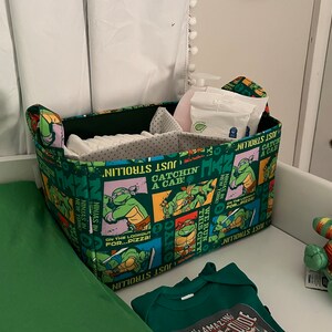 Ninja Turtle Storage Basket, TMNT Building Slats Fabric Bin, Diaper ...