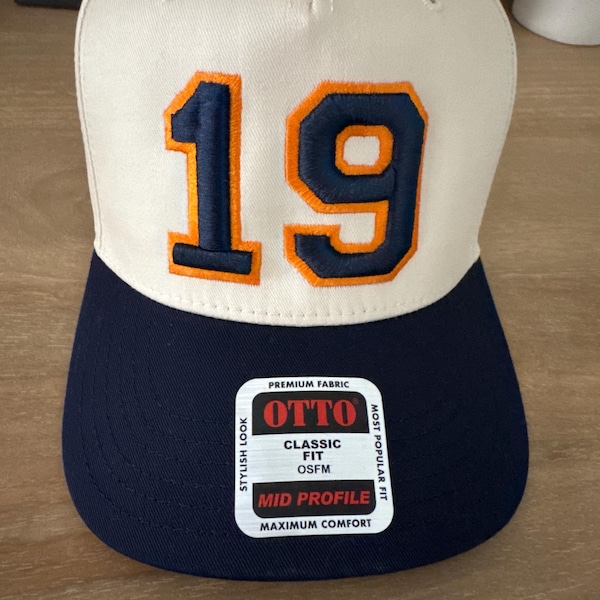 Custom Embroidered Sports Number Hat, Puff Embroidered Baseball Cap ...