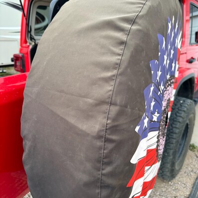 Spare Tire Cover With Messy Bun and Heart Shaped Glasses Design, Girly ...