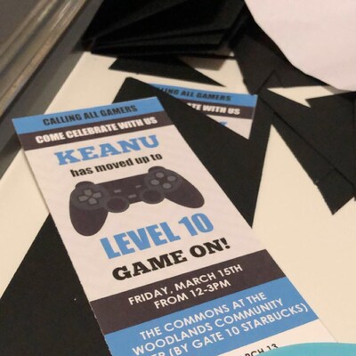 Video Game Ticket Invitation Printable Video Game Ticket Video Game ...