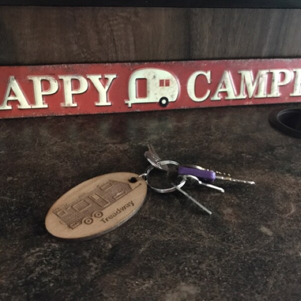 RV Travel Trailer Key Fob, Camping Trailer Keychain, Camper Keyring ...