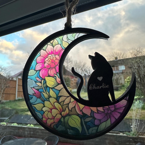 Personalized Cats Memorial Suncatcher,loss of Pet Sympathy Gift,acrylic ...