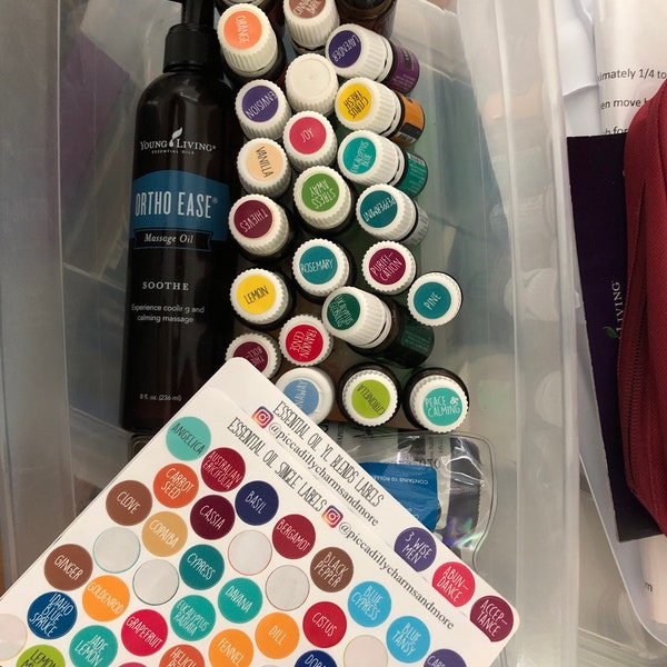 Essential Oil Cap Stickers - Single Oils, Young Living Blends/specialty ...