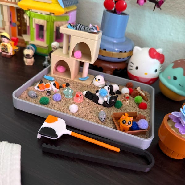 Cat Desk Zen Garden - Cute Cubicle Decor - Mothers Day - Cat Lovers ...