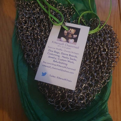 Large Chain Mail Dice Bag W/ooak Color Web Pattern - Etsy