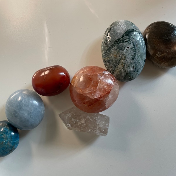5-piece High Five Vibe Crystal Kit -includes:prehnite,cherry Flower ...