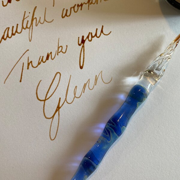 Glass Dip Pen in Pale Pink - Glass Fountain Pen - Glass Fountain Pen ...