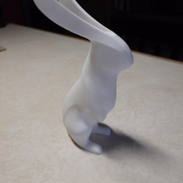 Minimalist Rabbit Sculpture: 3D Printed White Bunny Figurine - Etsy