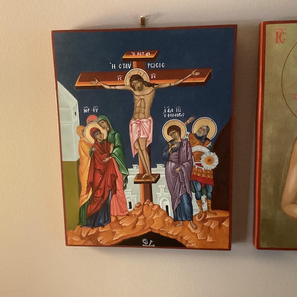 Jesus Christ the Enthroned Hand Painted Byzantine Icon With Polished ...