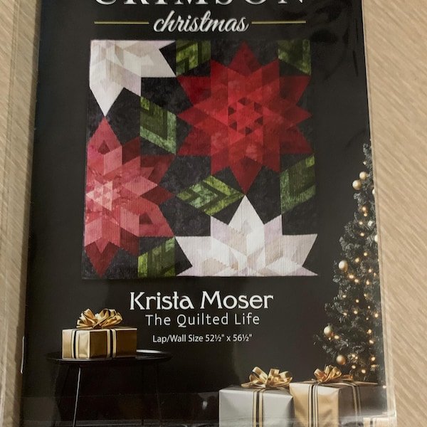 Crimson Christmas, Krista Moser Modern Quilt Patterns, Use Large 60 Degree Diamond Ruler ...