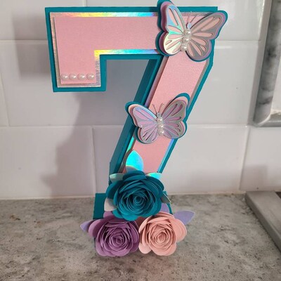 Butterfly Theme Birthday, 3D Butterfly Number, Customized 3D Numbers ...