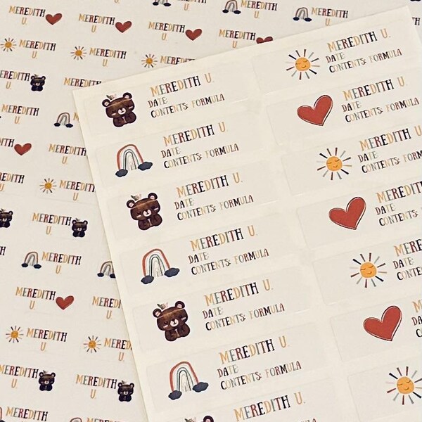 72 Skinny School Supply Labels - Dishwasher Safe - Waterproof Labels ...