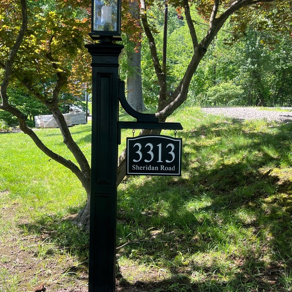 Hanging House Number Sign, Driveway Address Sign, Signpost Sign, Wood ...
