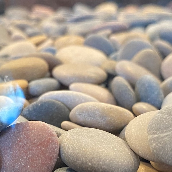 Bulk of 100 Pebbles, Flat & Colorful Genuine Beach Stones, Medium to ...