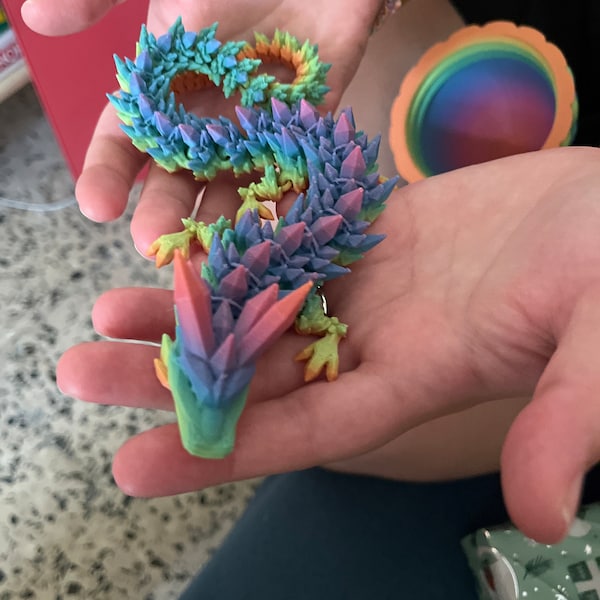 14" Crystal Dragon With Egg – Articulating Flexi by Cinderwing, 3D ...