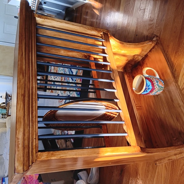 NEW* Split Shelf Cabinet Wall Counter Wood Plate Dish Rack Mugs Glasses ...