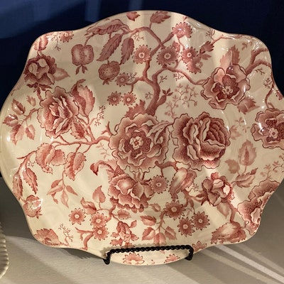 Vtg 1930s Ironstone Floral Turkey Platter by Scio Pottery Hazel Pattern ...