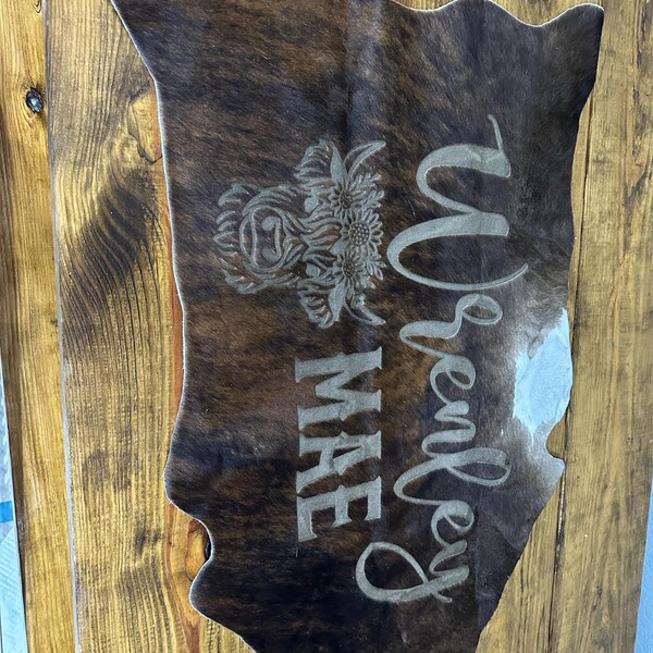 Personalized Cowhide Backpack Tag: Western Keychain Charm - Etsy