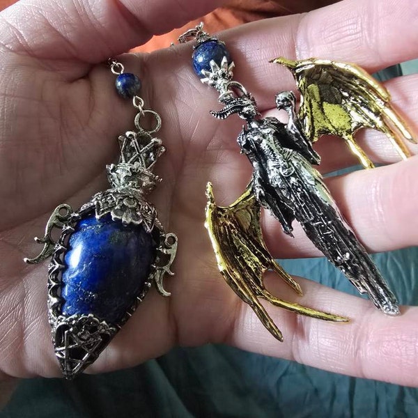 Ornate Chamber Pendulum, With Herkimer Like Diamondl, Unique Pendulum ...