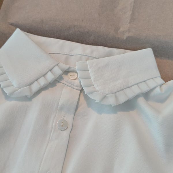 Chic White Collar Dickey With Rhinestones and Pearls | Detachable Shirt ...