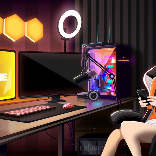 4x Animated Stream Screen for Twitch | Lofi Pink Game Room | Sakura ...