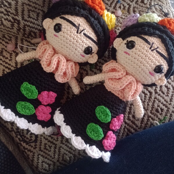 Frida Kahlo Amigurumi Doll Crochet Pattern, Frida Khalo Amigurumi ...
