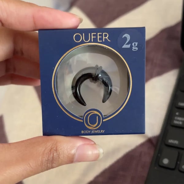 Cresent Horseshoe Stone Pincher Septum Ring 00g,0g,2g,4g,6g/ear Gauge ...
