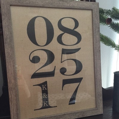 Wedding Date Sign, Date Print, Established Date, Personalized Wedding ...