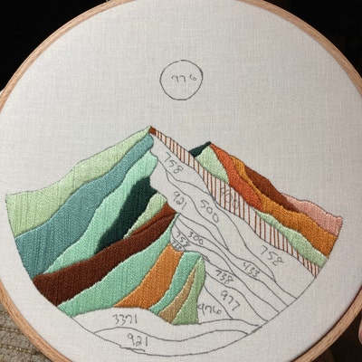 Mountain Peaks Embroidery Pattern PDF Digital Tutorial Modern Hand ...