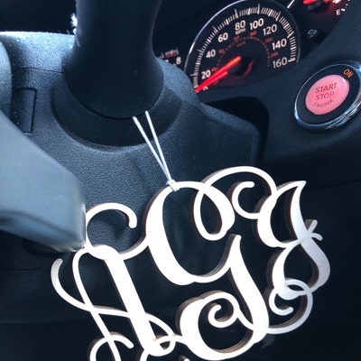 3-letter Monogram, Car Monogram, Rearview Mirror Monogram, Wooden ...