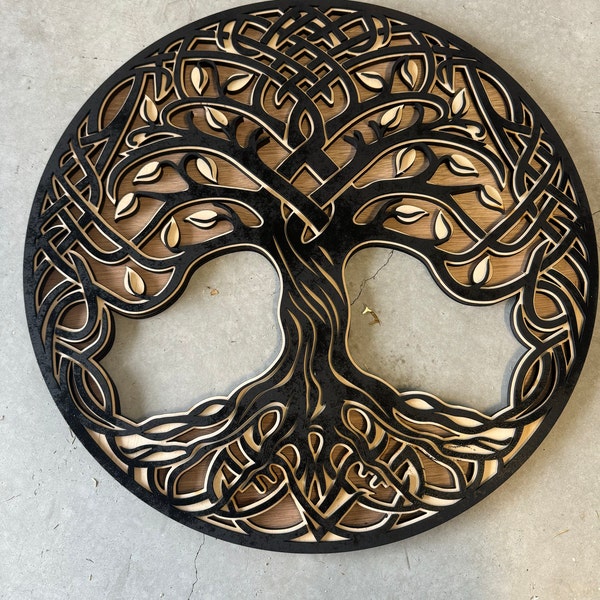 Multilayer Laser Cut File for Creating Tree of Life Wooden 3D Wall Art ...