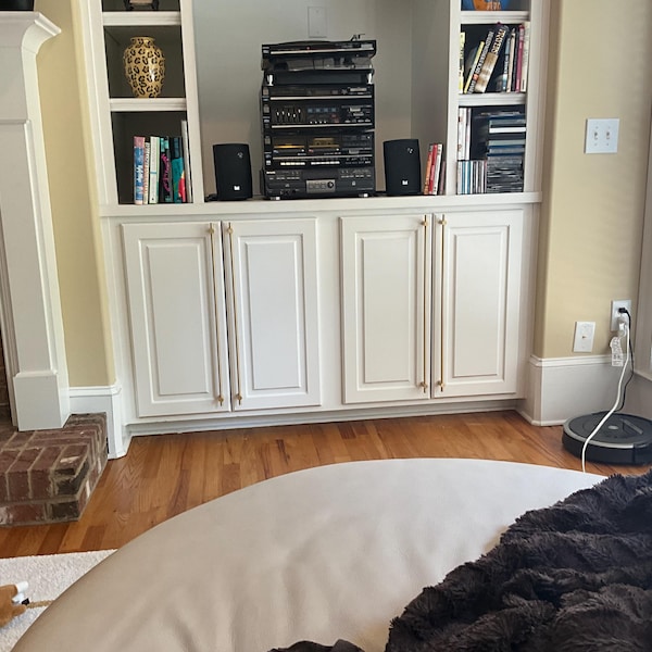 Grooved T-bar Solid Brass Cabinet Handles,cylindrical Pulls, Brass Door ...