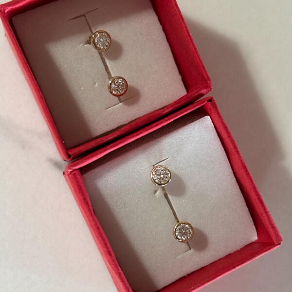 Bezel Set Round Moissanite Engagement Ring, Solitaire Wedding Ring ...