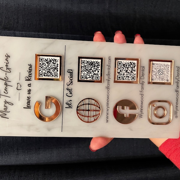 Custom 4 QR Code Business Sign: Social Media & Payment - Etsy